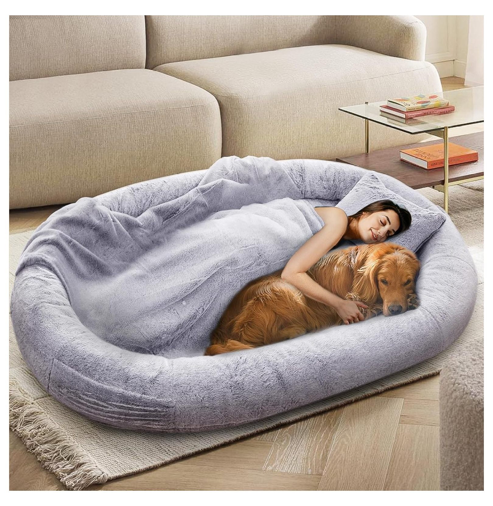 JepoIA Human Dog Bed for People and Pets,71"x45"x14" Human Size Giant ...