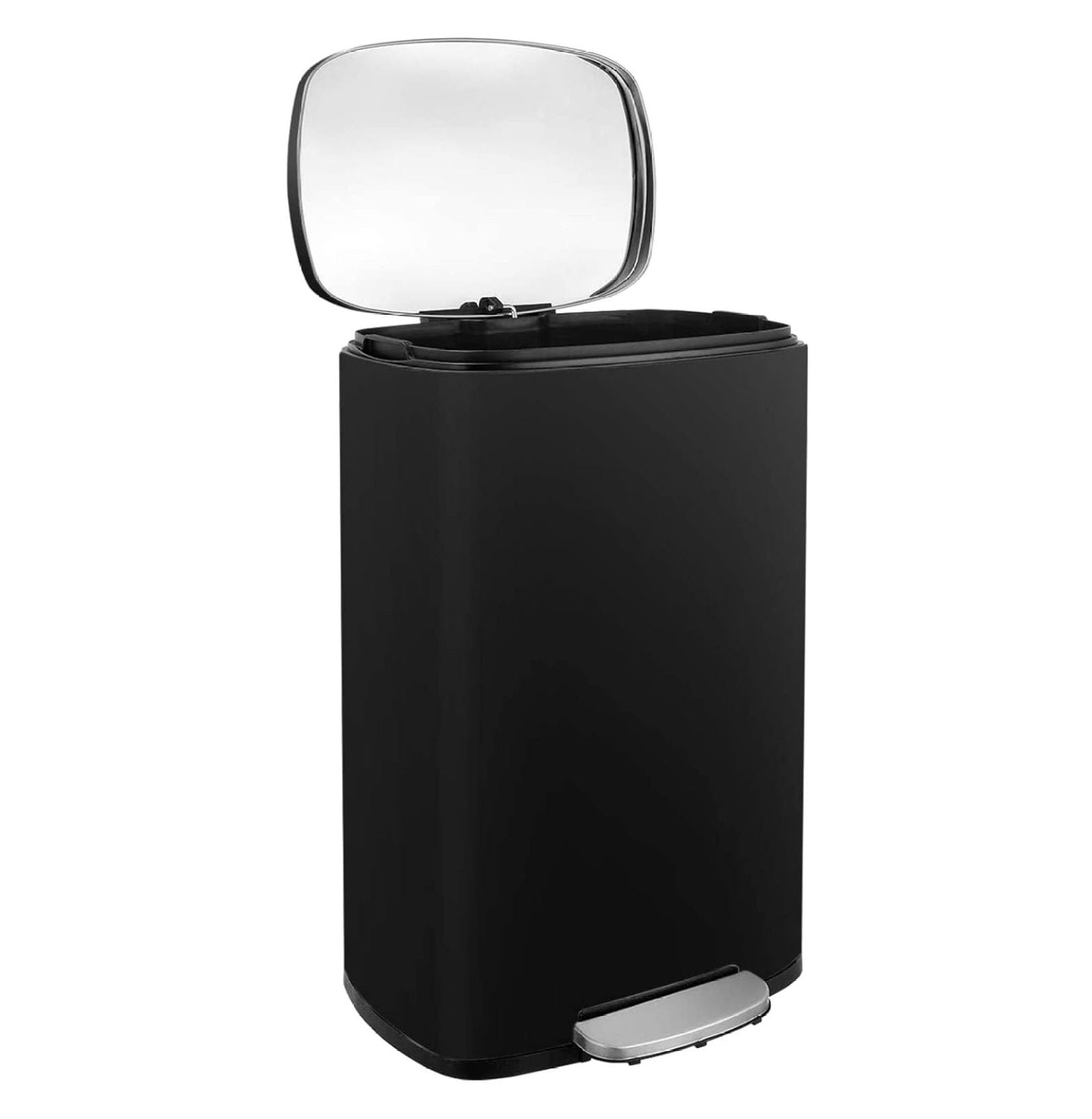 JepoIA13.2 Gallon Step Trash Can, Stainless Steel Garbage Bin, Soft ...