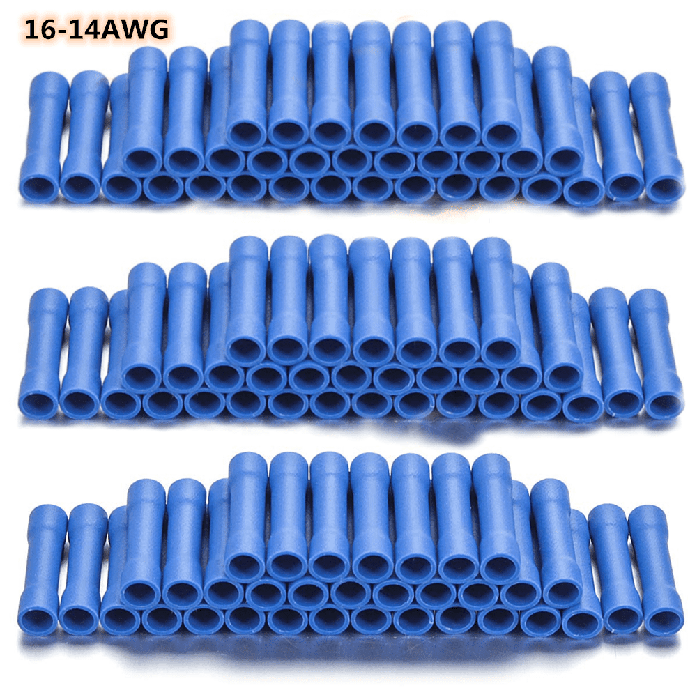 Jerbor 100 PCS Butt Splice Crimp Connectors Insulated Electrical ...