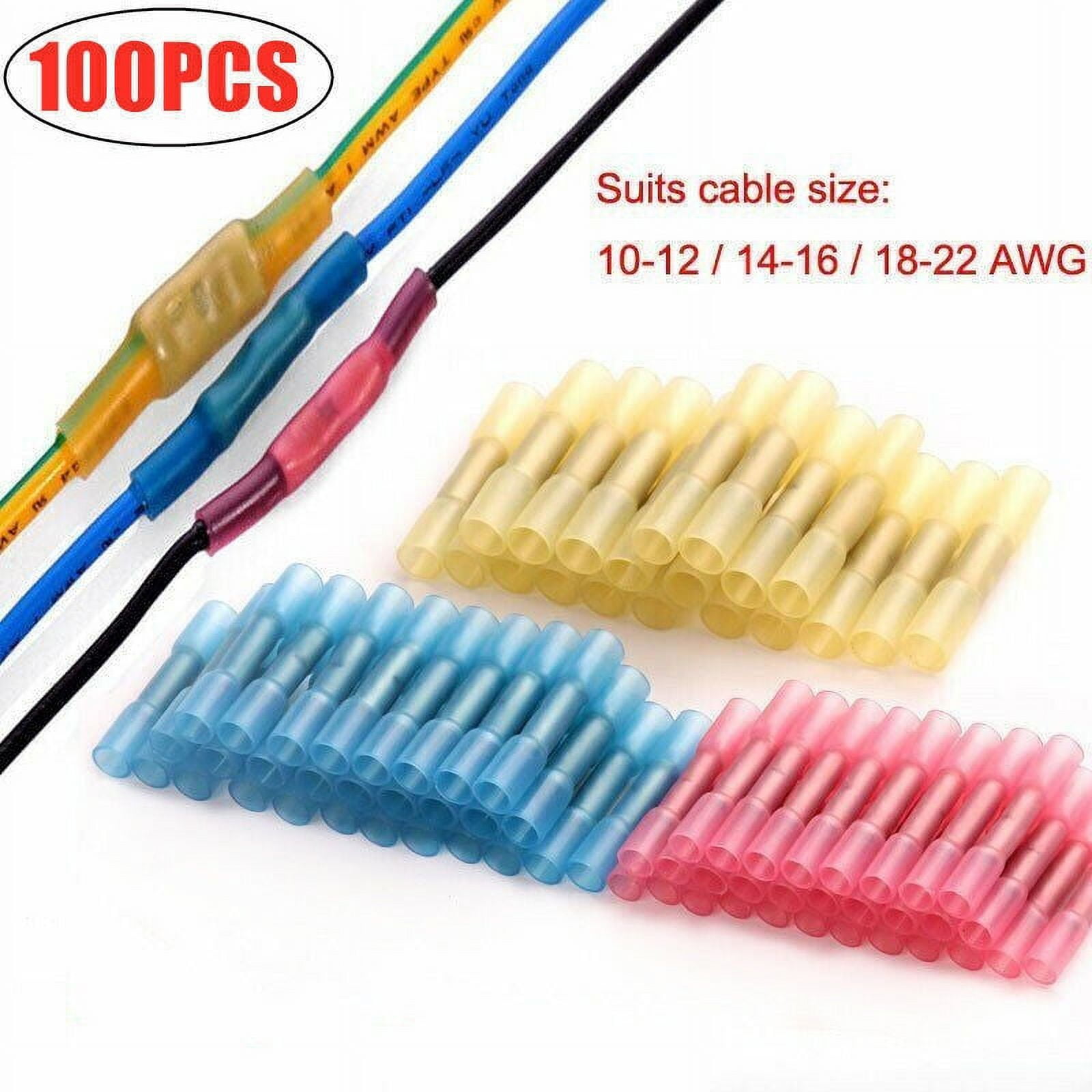 Jerbor 100Pcs Heat Shrink Butt Splice Connectors Solder Seal Sleeve ...