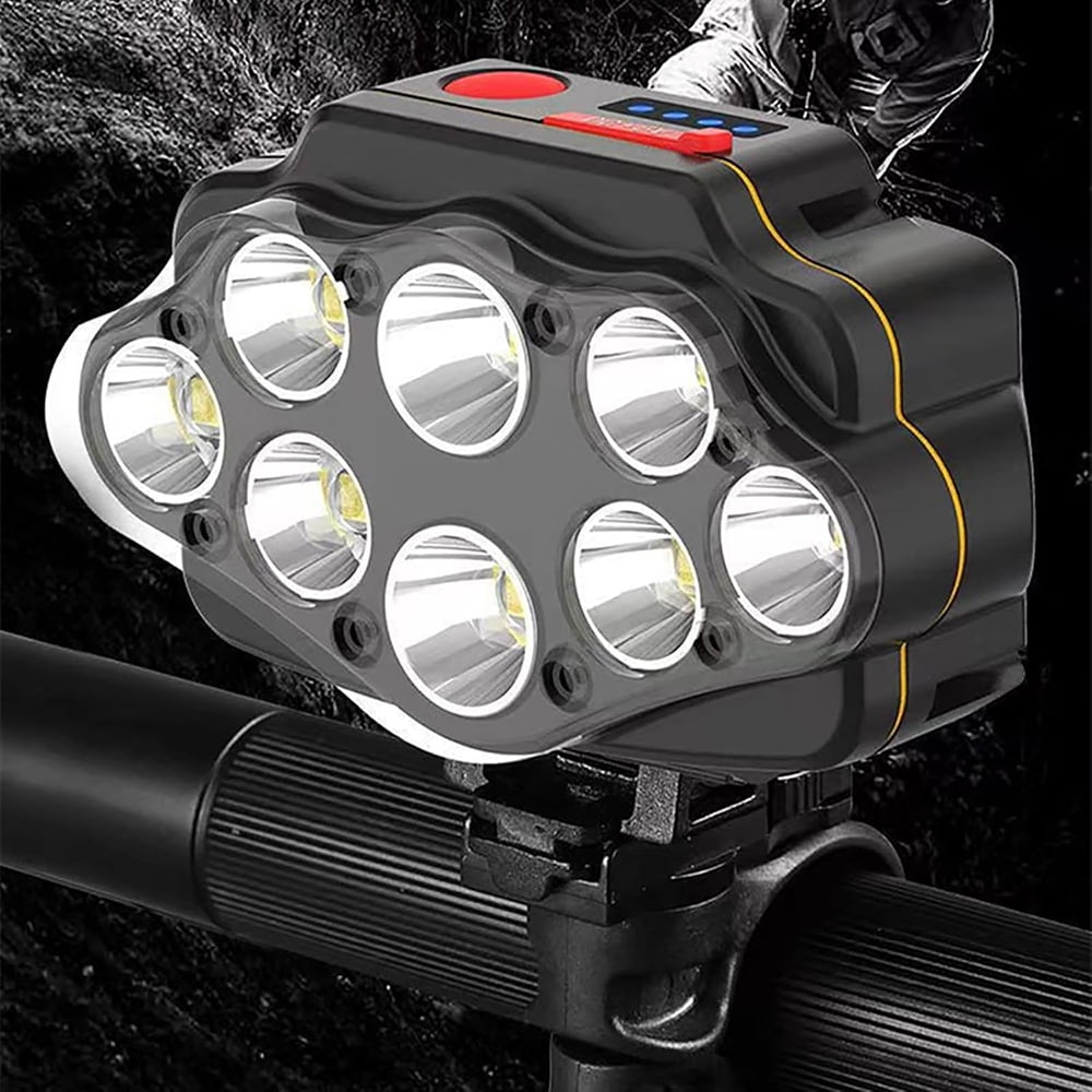 "Jercoda 3000LM 8 LED Bike Light, Black ABS Front Light with Mounting ...