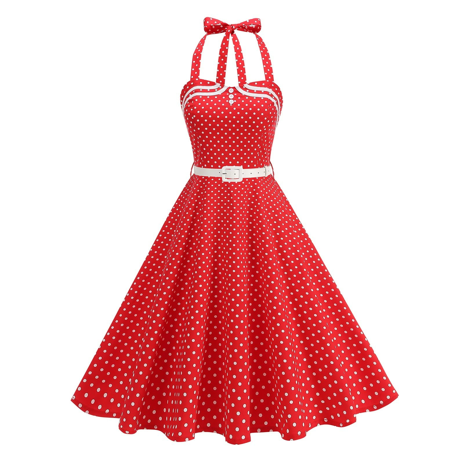 Jerdar Vintage Dress for Women 1950s Halter Retro Cocktail Dresses ...