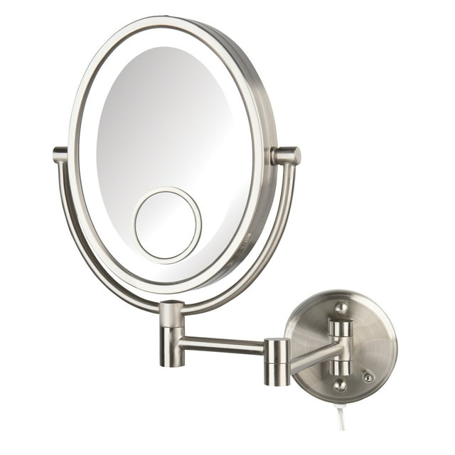 Jerdon 8x10 LED Lighted Wall-Mounted Vanity Mirror with 10X-1X ...
