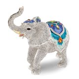 Jere Luxury Giftware Bejeweled BAKUL Full Crystal White Elephant Pewter ...