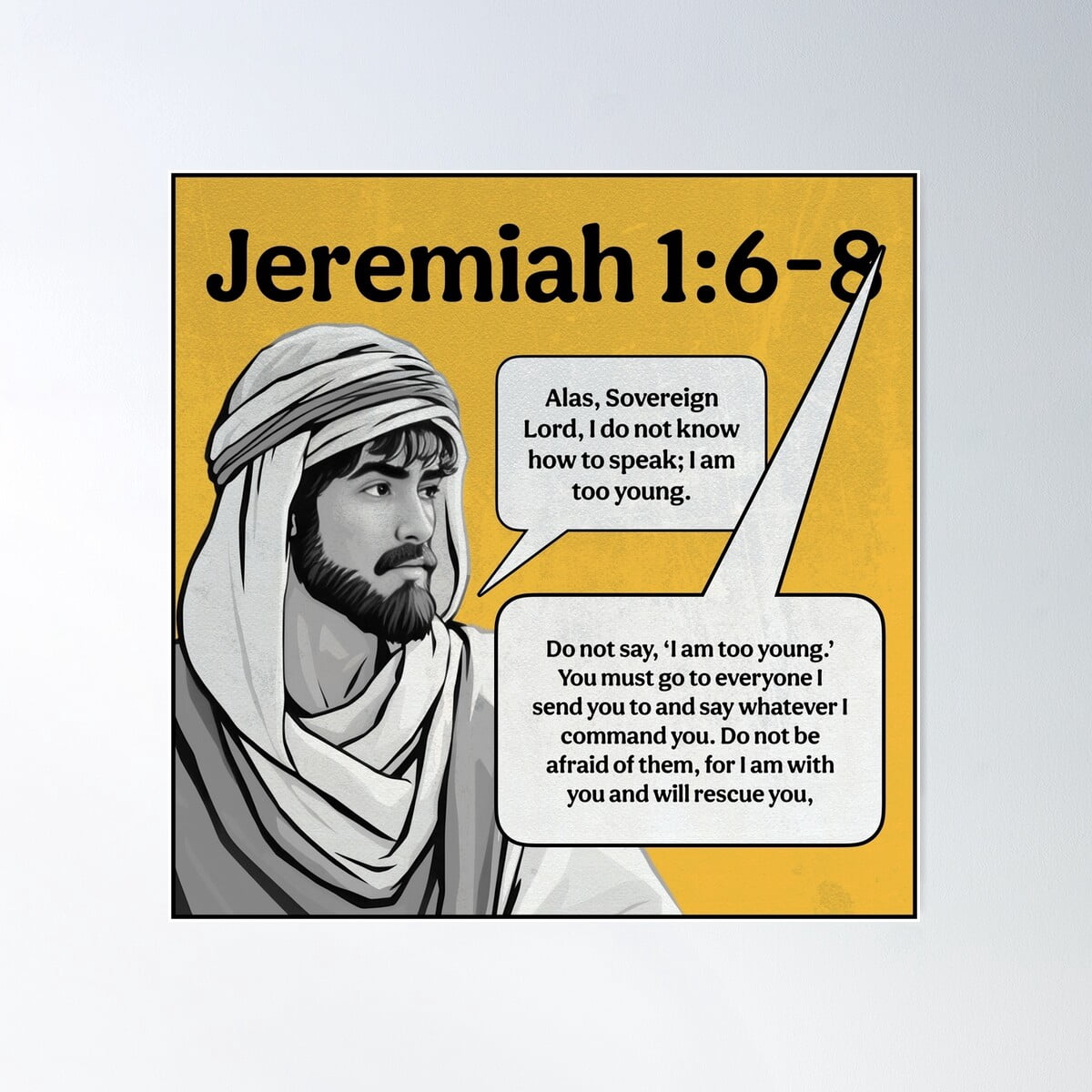 Jeremiah 1:6-8 Poster Wall Art, Modern Wall Decor For Living Room ...