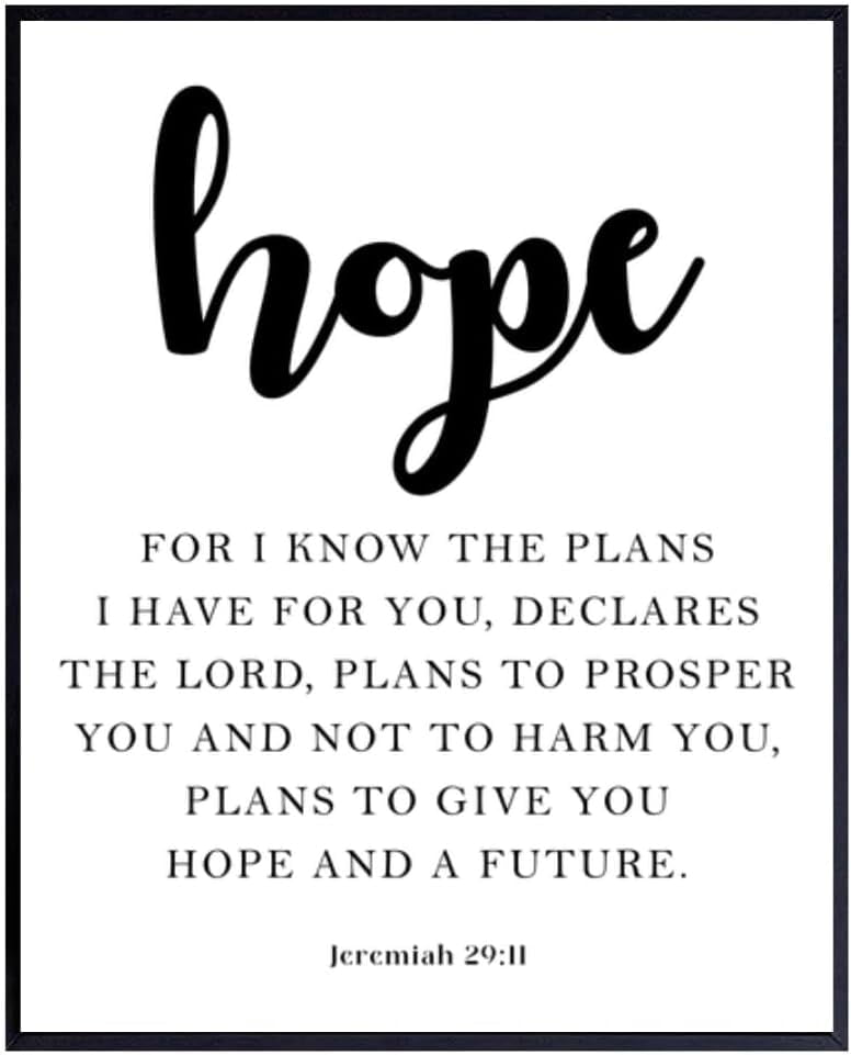 Jeremiah 29:11 Bible Verse Wall Art – Inspirational Scripture Print ...