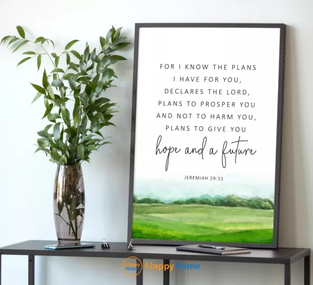 Jeremiah 29:11 Bible Verse Wall Art The Plan I Have For You Scripture ...
