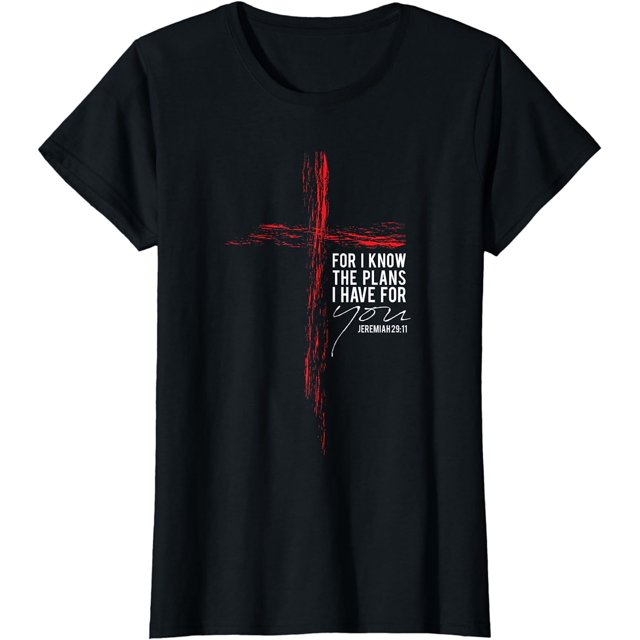 Jeremiah 29:11 Christian Religious Bible Verse Gifts Cross T-Shirt ...