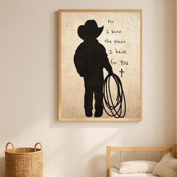 Jeremiah 29:11 Cowboy Bible Verse Print, Unframed Paper Poster 16x20in ...