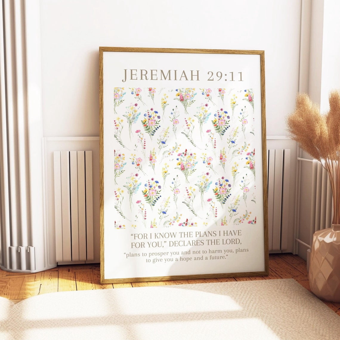 Jeremiah 29 11 For I Know The Plans Christian Wall Art, Unframed Paper ...
