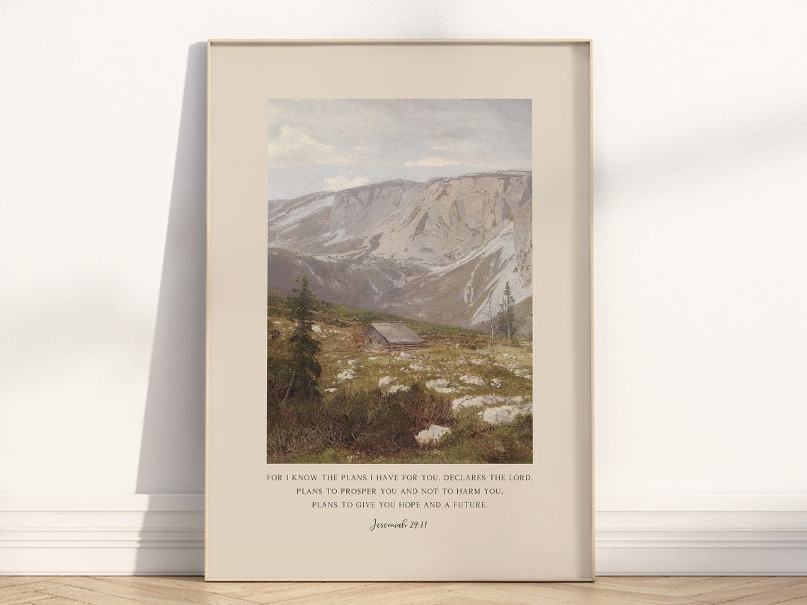 Jeremiah 29:11 For I Know The Plans Bible Verse Wall Art, Christian ...