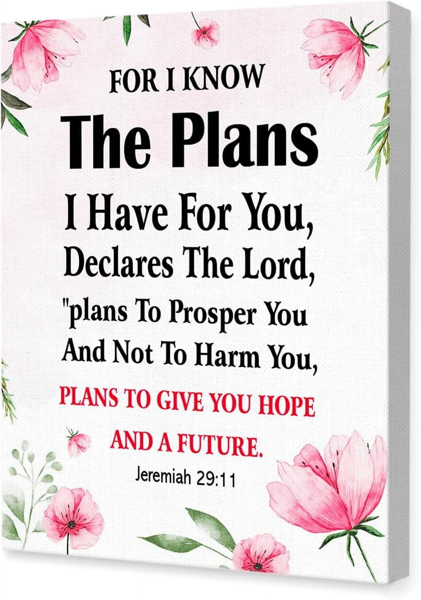 Jeremiah 29:11 for I Know the Plans Canvas Wall ArtChristian Wall Decor ...