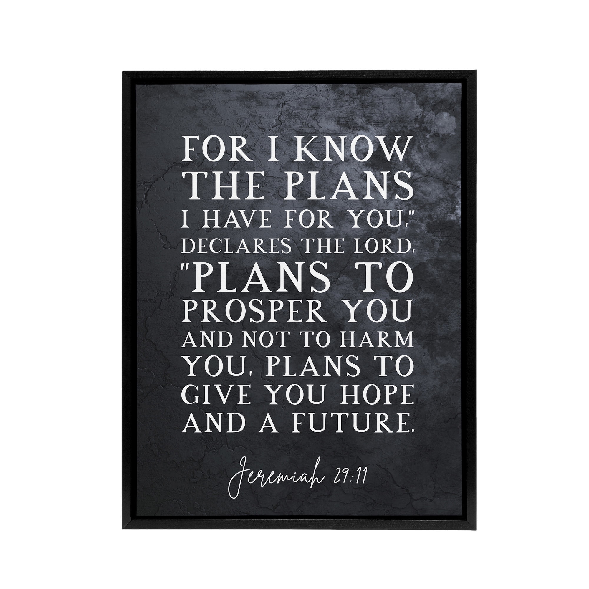 Jeremiah 29 11 I Know The Plans Have Bible Quote Black Framed Canvas ...