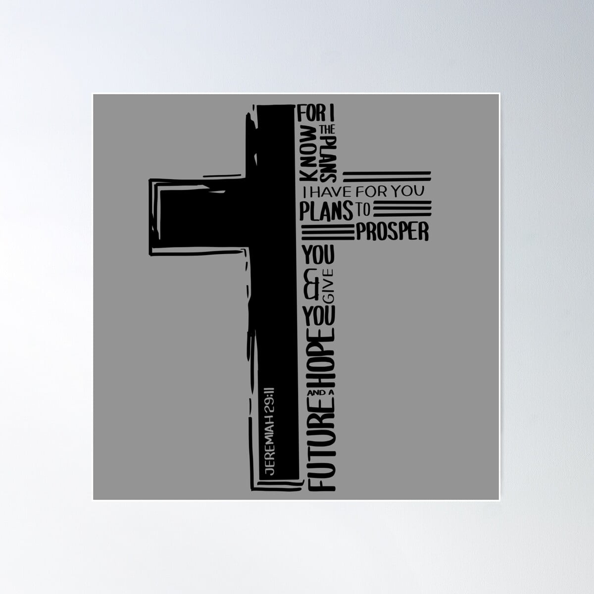 Jeremiah 29:11 Poster Wall Art, Modern Wall Decor For Living Room ...