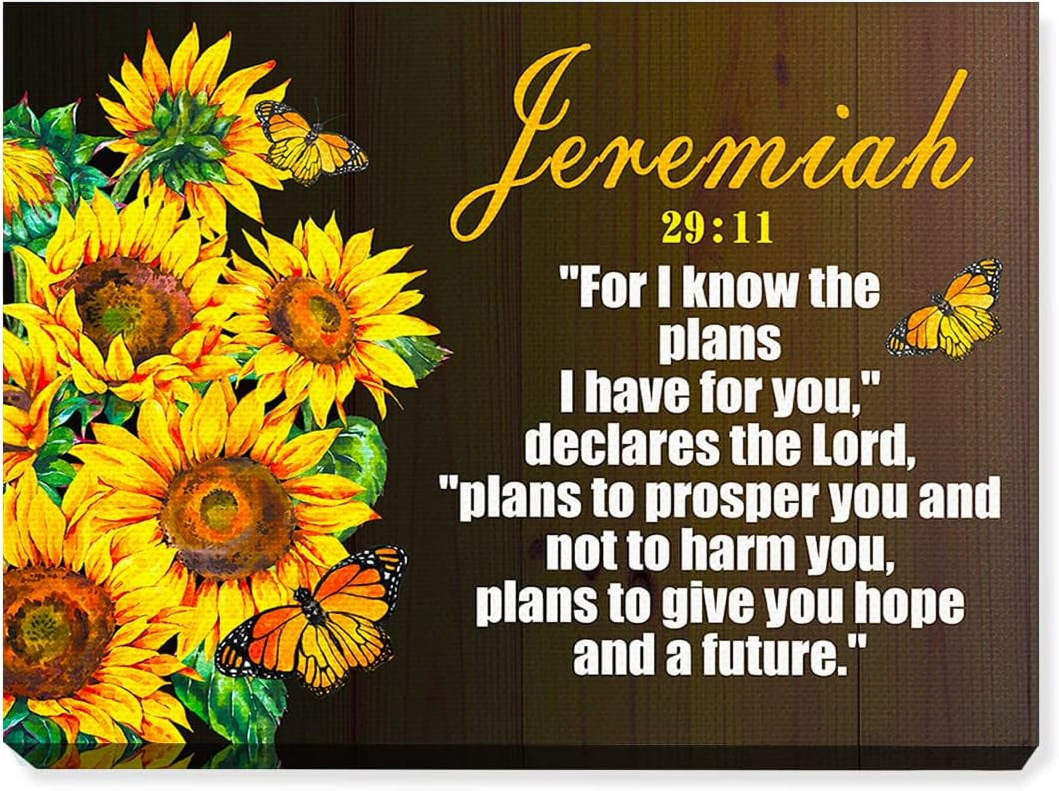 Jeremiah 29:11 Wall Decor,Bible Verse Canvas Wall Art,For I Know The ...