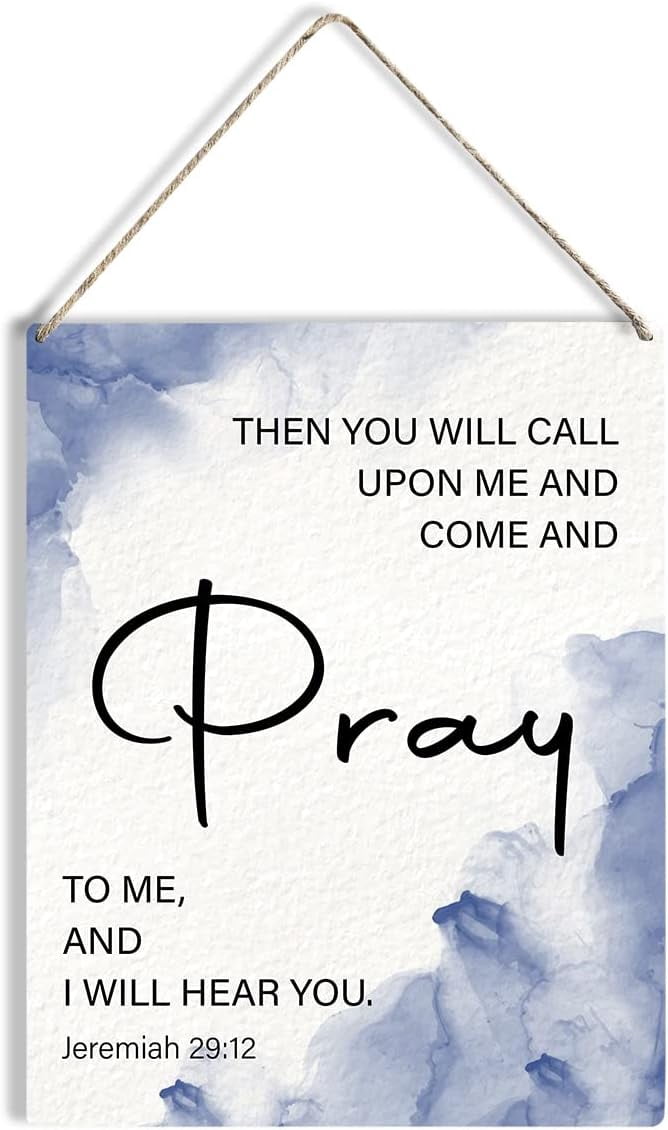 Jeremiah 29 12 Pray To Me Bible Quote Wood Sign 8x10 Rustic Christian