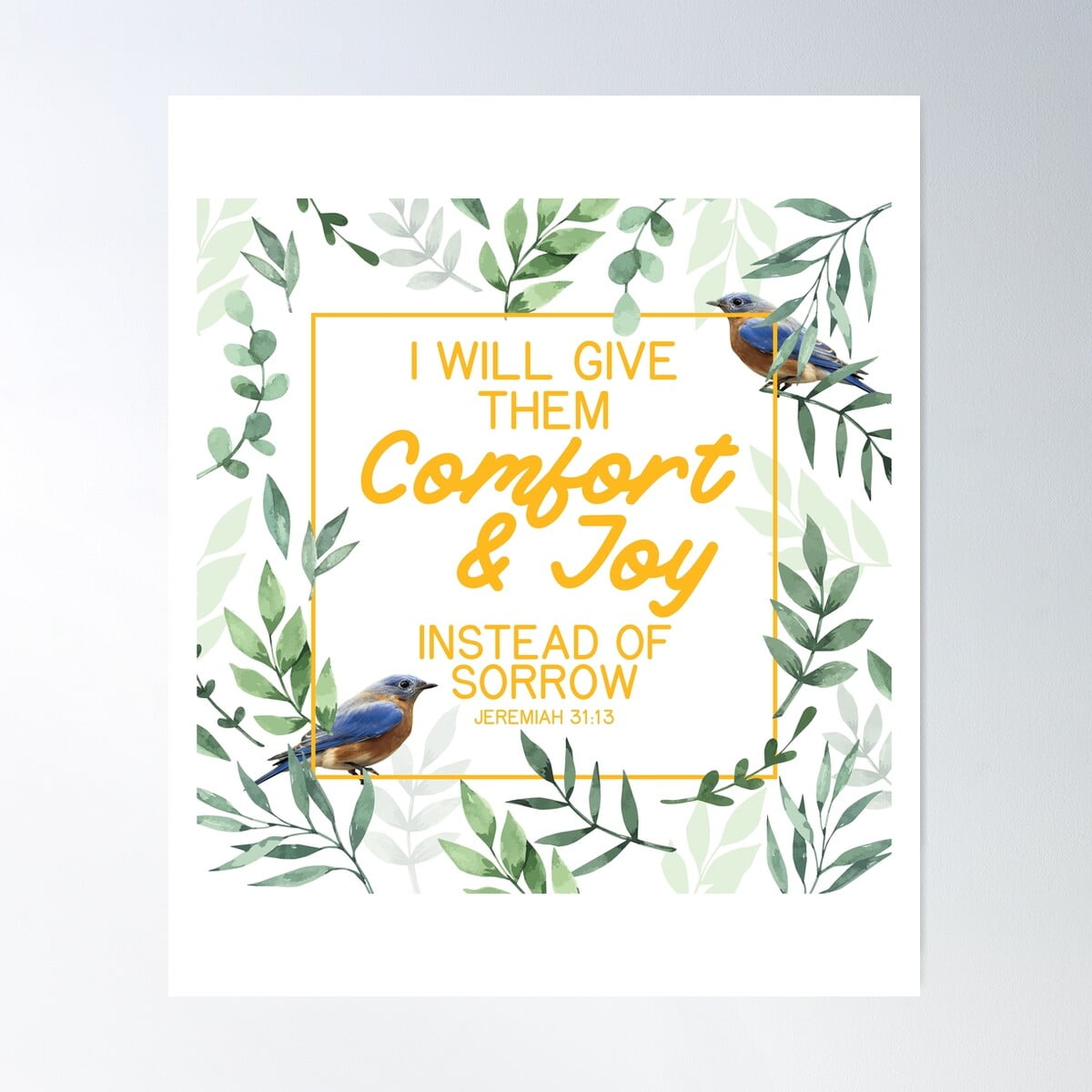 Jeremiah 31:13 Bible Verse Poster Wall Art, Modern Wall Decor For ...