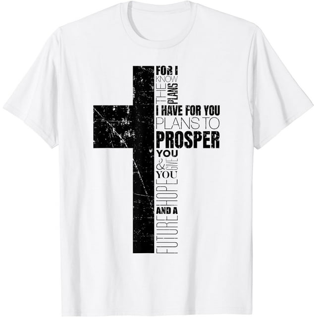 Jeremiah 9:11 Christian Bible Verse Gifts Cross Religious T-Shirt White ...