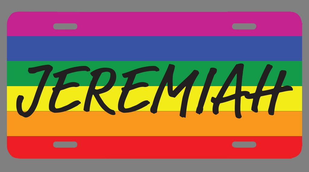 Jeremiah Name Pride Flag Style License Plate Tag Vanity Novelty Metal ...