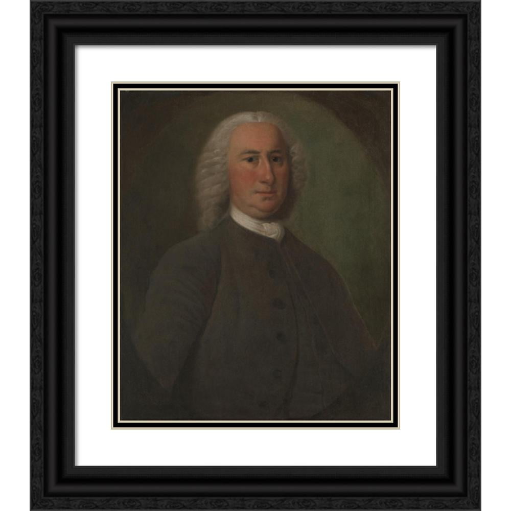 Jeremiah Theus 12x14 Black Ornate Wood Framed Double Matted Museum Art ...
