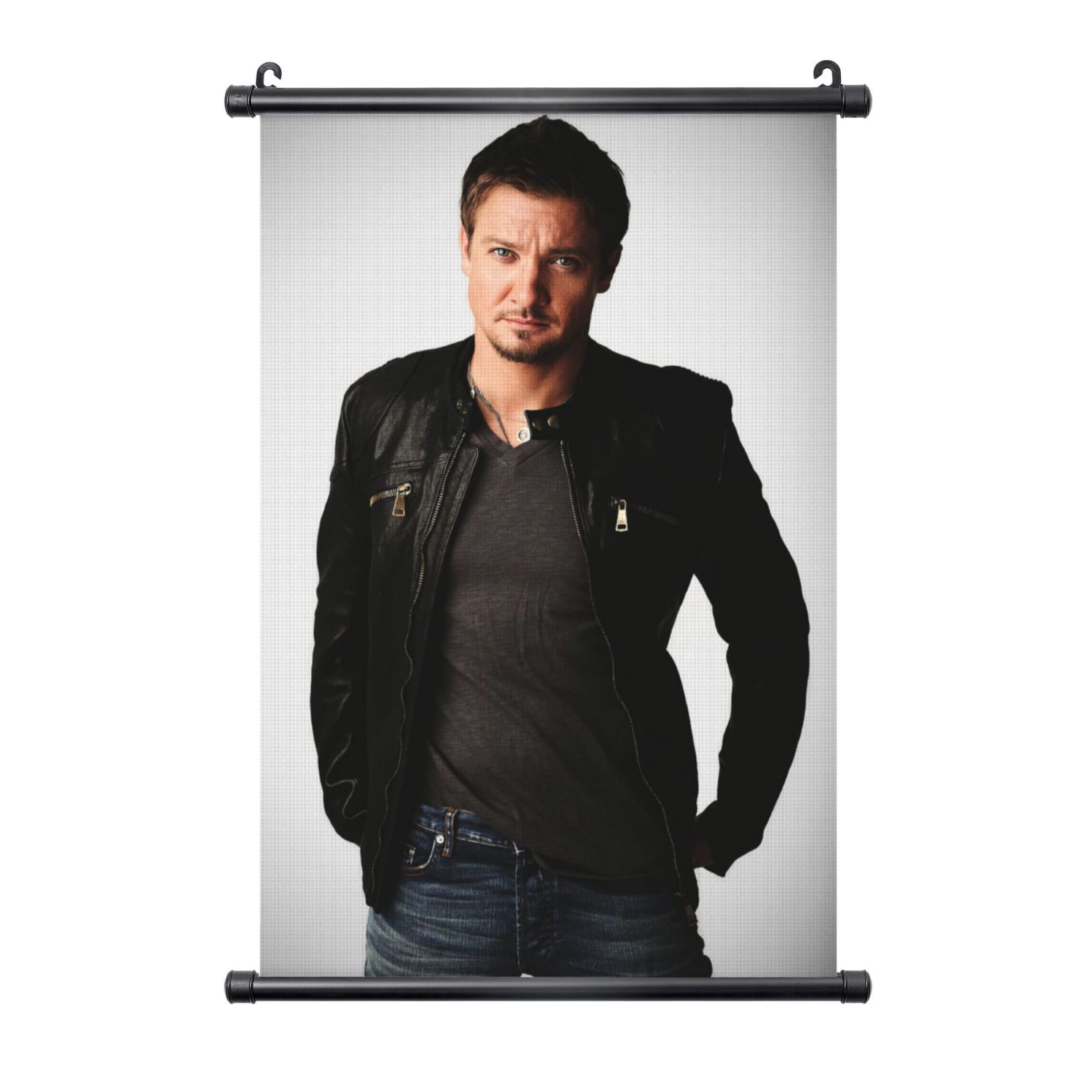 Jeremy Renner Poster Aesthetic Canvas PVC Shaft Wall Art Hanging Hanger ...