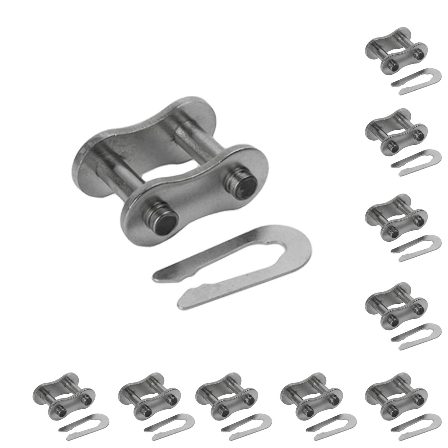 Jeremywell 10-PCS 41NP Nickel Plated Connecting Link Roller Chain ...