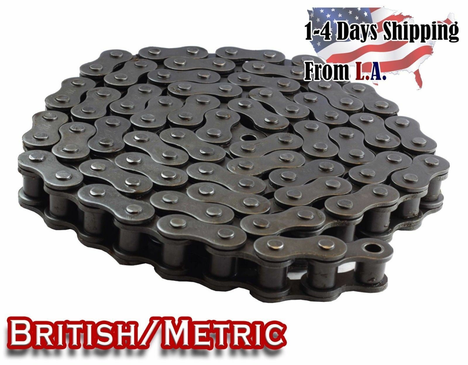 Jeremywell 24B Metric Standard Roller Chain 10 Feet with 1 Connecting ...