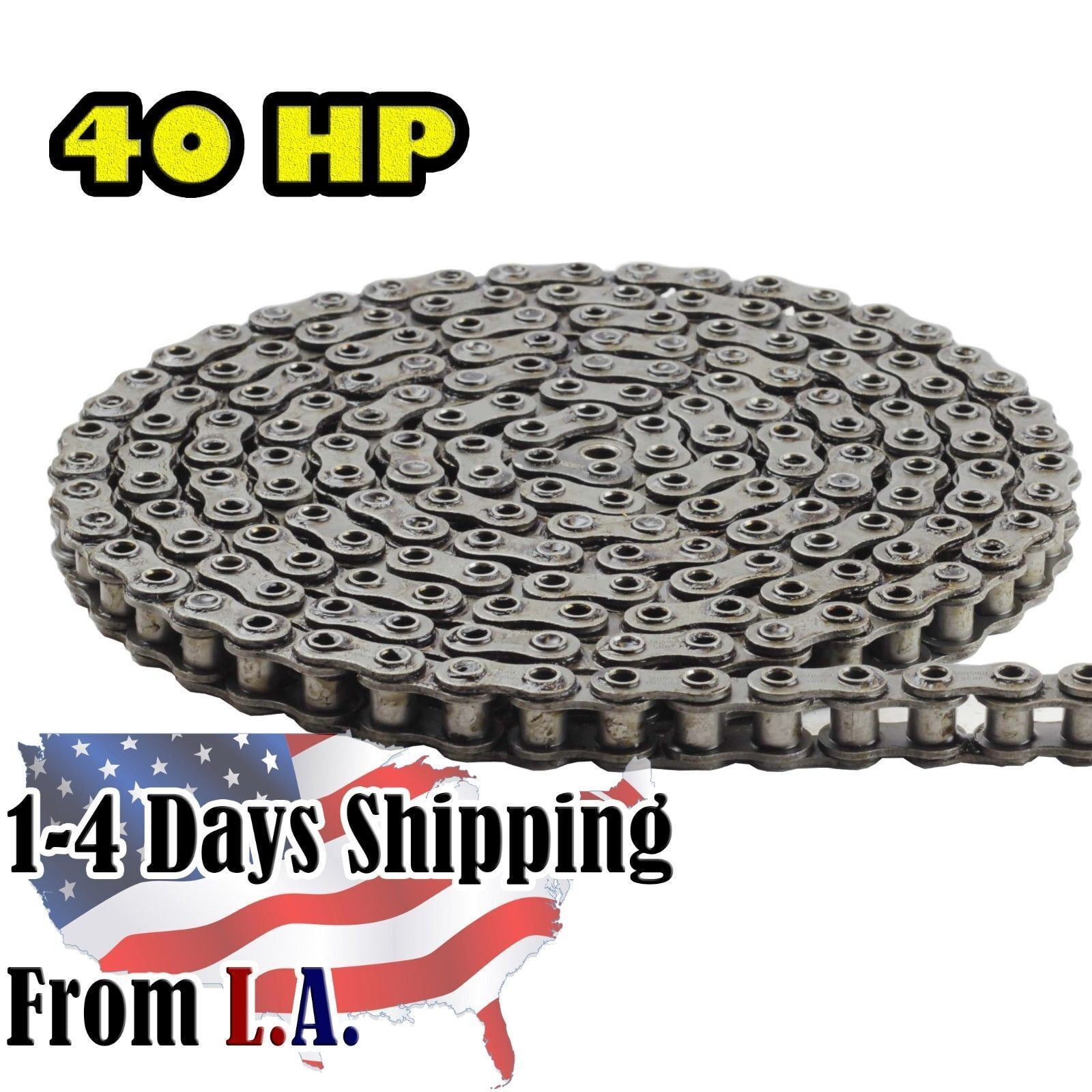 Jeremywell 40HP Hollow Pin Roller Chain 10 Feet with 1 Connecting Link ...