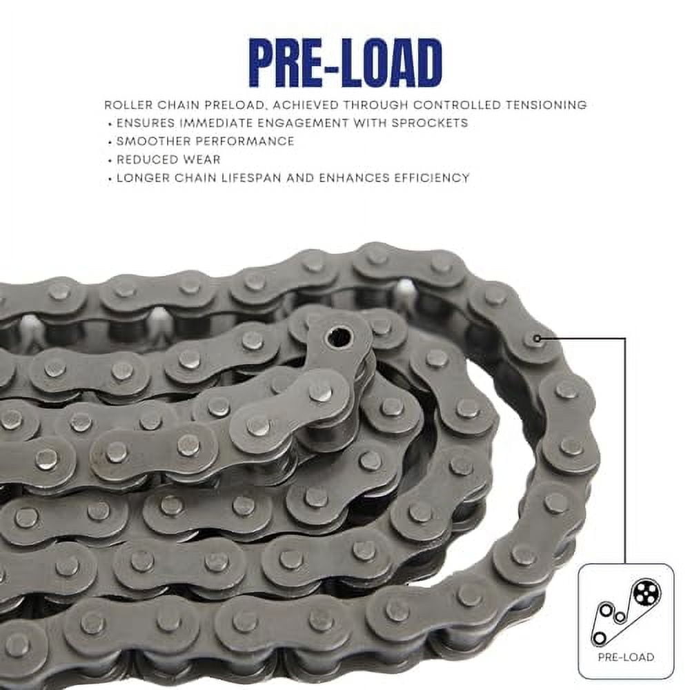 Jeremywell 50 Heavy Duty Roller Chain 10 Feet with 1 Connecting Link ...