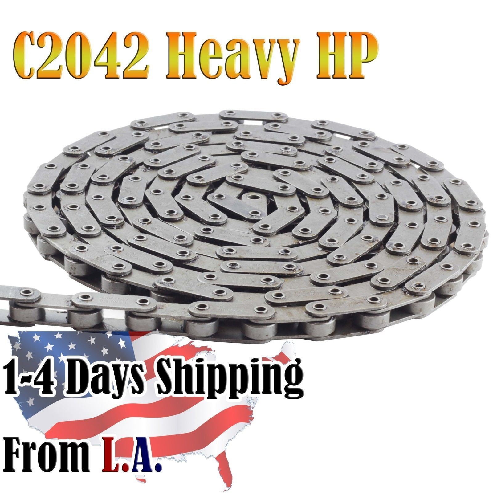Jeremywell C2042HHP Heavy Duty Hollow Pin Roller Chain 10 Feet with 1 ...