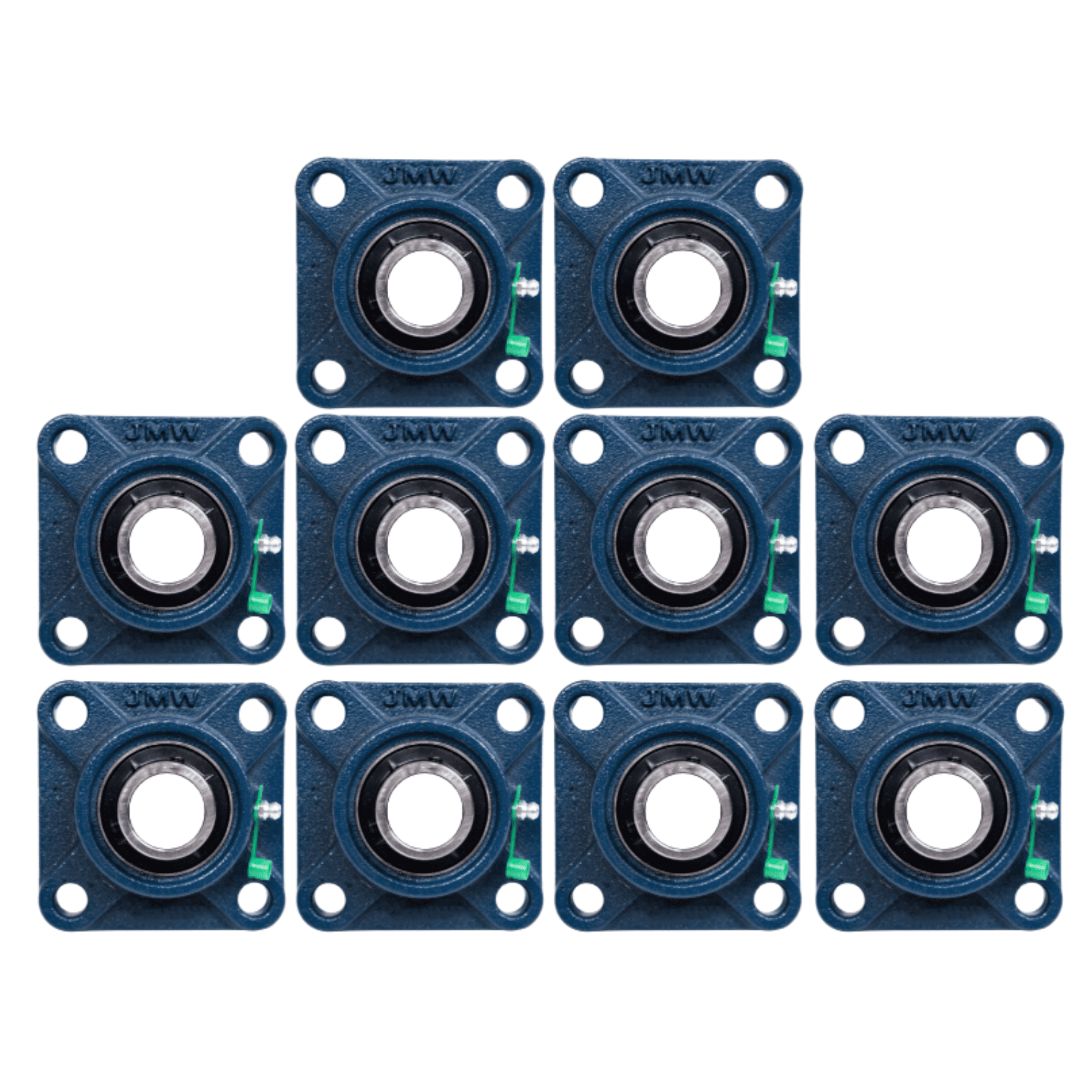 Jeremywell UCF208-24 Pillow Block Bearing (10 Pack), 1-1/2 inch Bore, 4-Bolt Flange Mounted ...