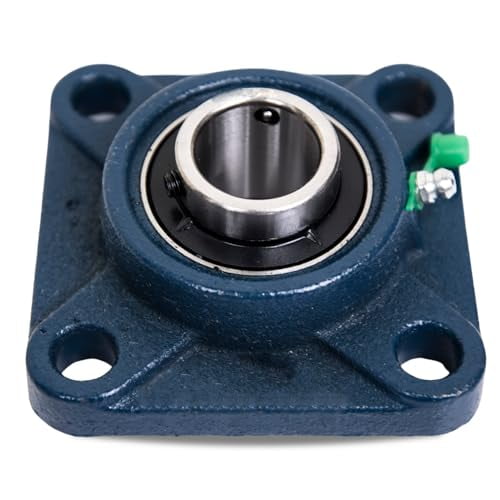 Jeremywell UCF210-32 Pillow Block Bearing (4 Pack), 2 inch Bore, 4-Bolt Flange Mounted, Solid ...