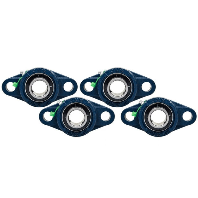 Jeremywell UCFL201-8 Pillow Block Bearing (4 Pack), 1/2 inch Bore, 2-Bolt Flange Mounted, Solid ...