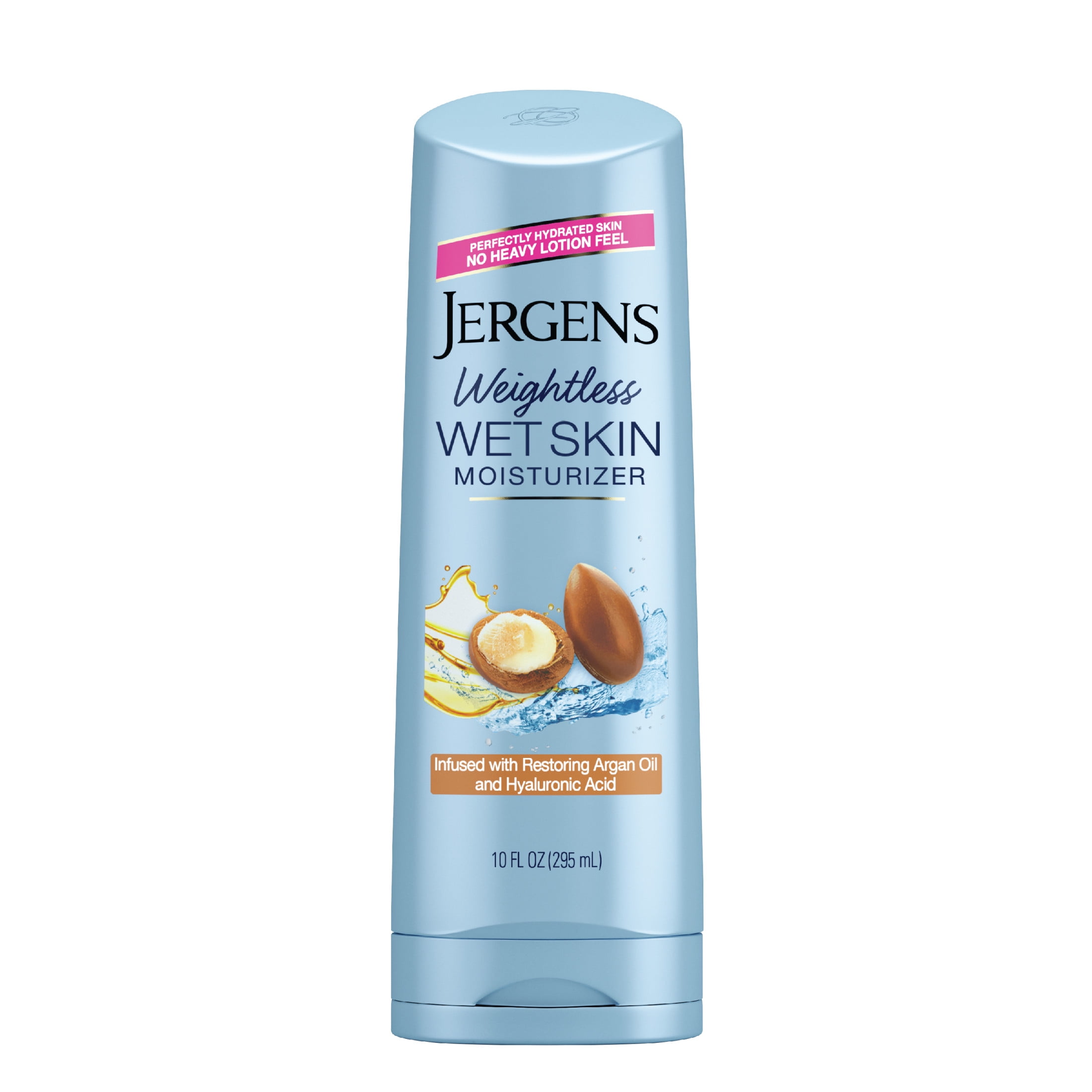 Jergens Argan Oil Weightless Wet Skin Body Lotion, Non-Greasy ...
