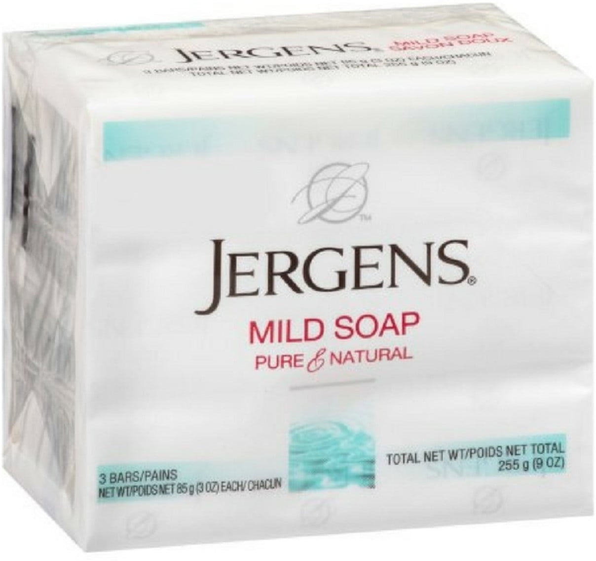 Jergens Mild Soap, 3 Bars, 3 oz Each, Pure Ingredients with Glycerine ...