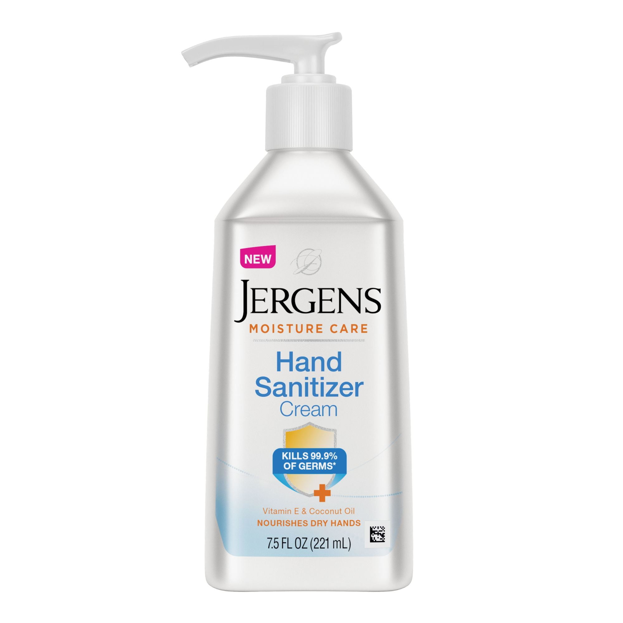 Jergens Moisturizing Hand Sanitizer Cream w/ Coconut Oil + Vitamin E, 7 ...