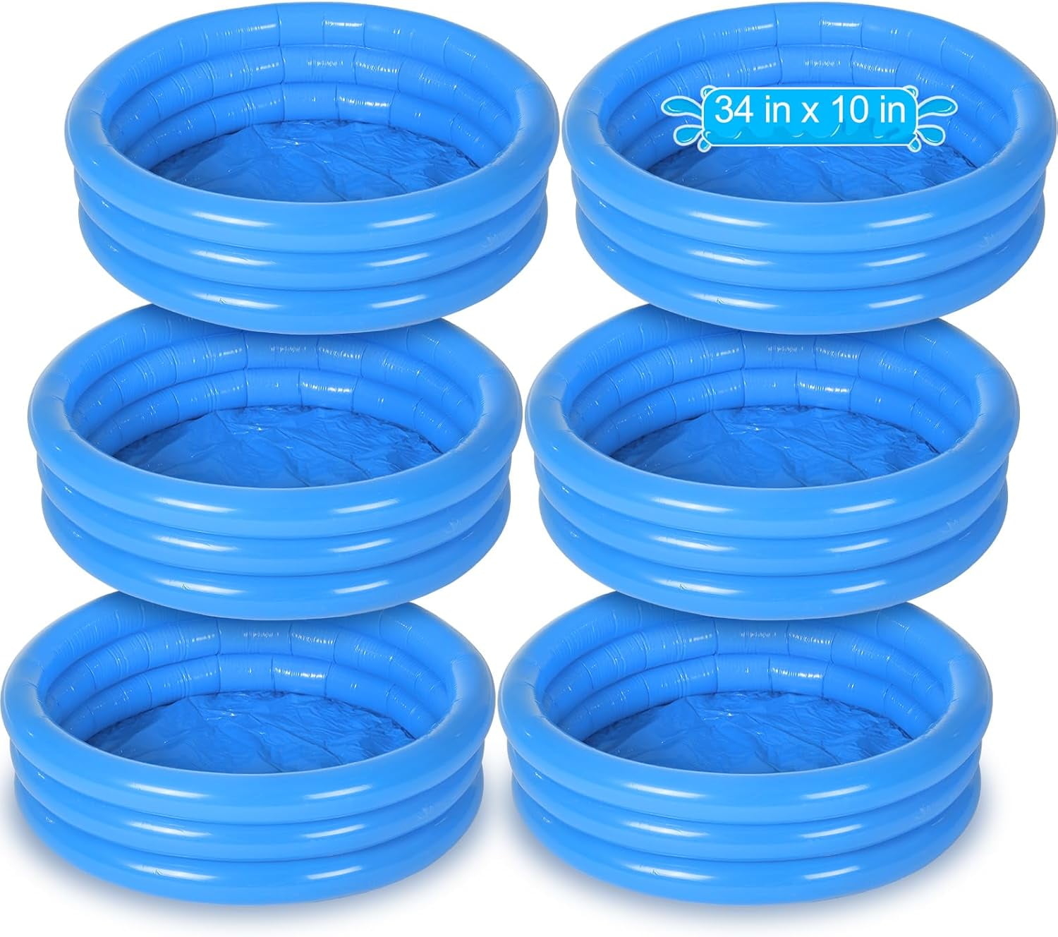 Jerify 6 Pack Kiddie Pool for Toddler 34 x 10 Inch Inflatable Kids ...