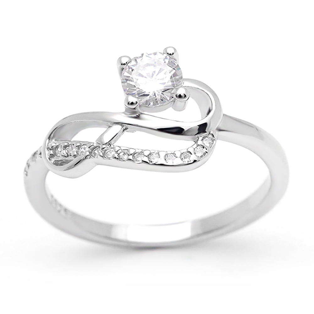 Jerilyn Engagement Ring Infinity Sterling Silver Cz Womens Ginger Lyne ...