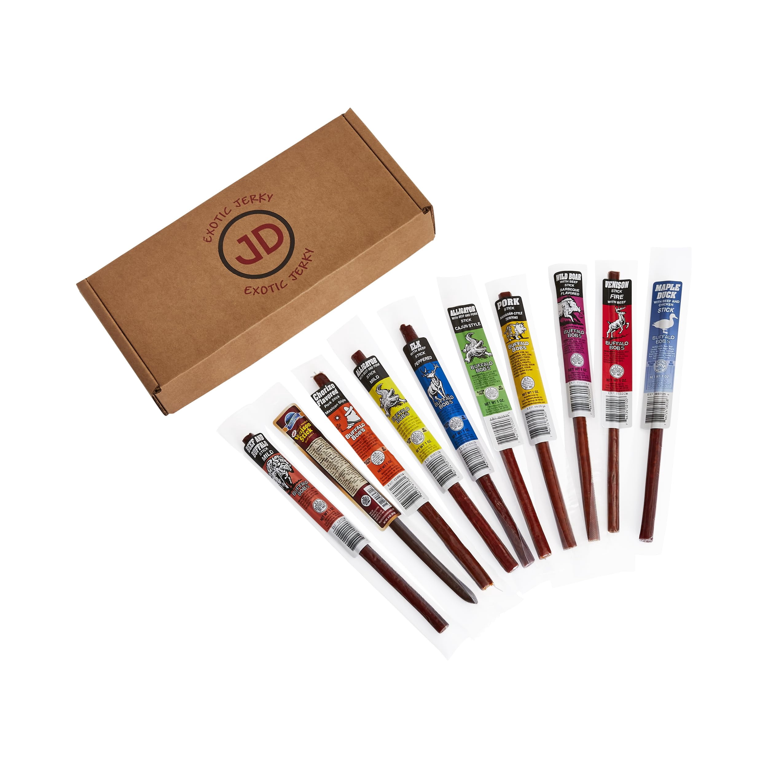 Jerky Dynasty Exotic Meat YPF5 Stick Snack Mix - Slim Variety Pack ...