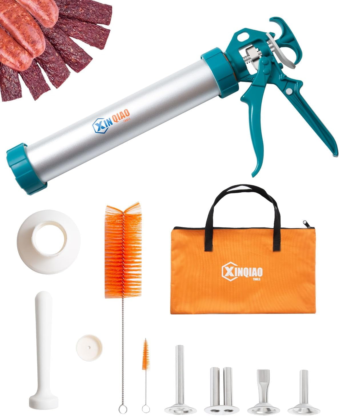 Jerky Gun Food Grade Alu Beef Jerky Gun Kit, 2 LB Jerky Maker with ...