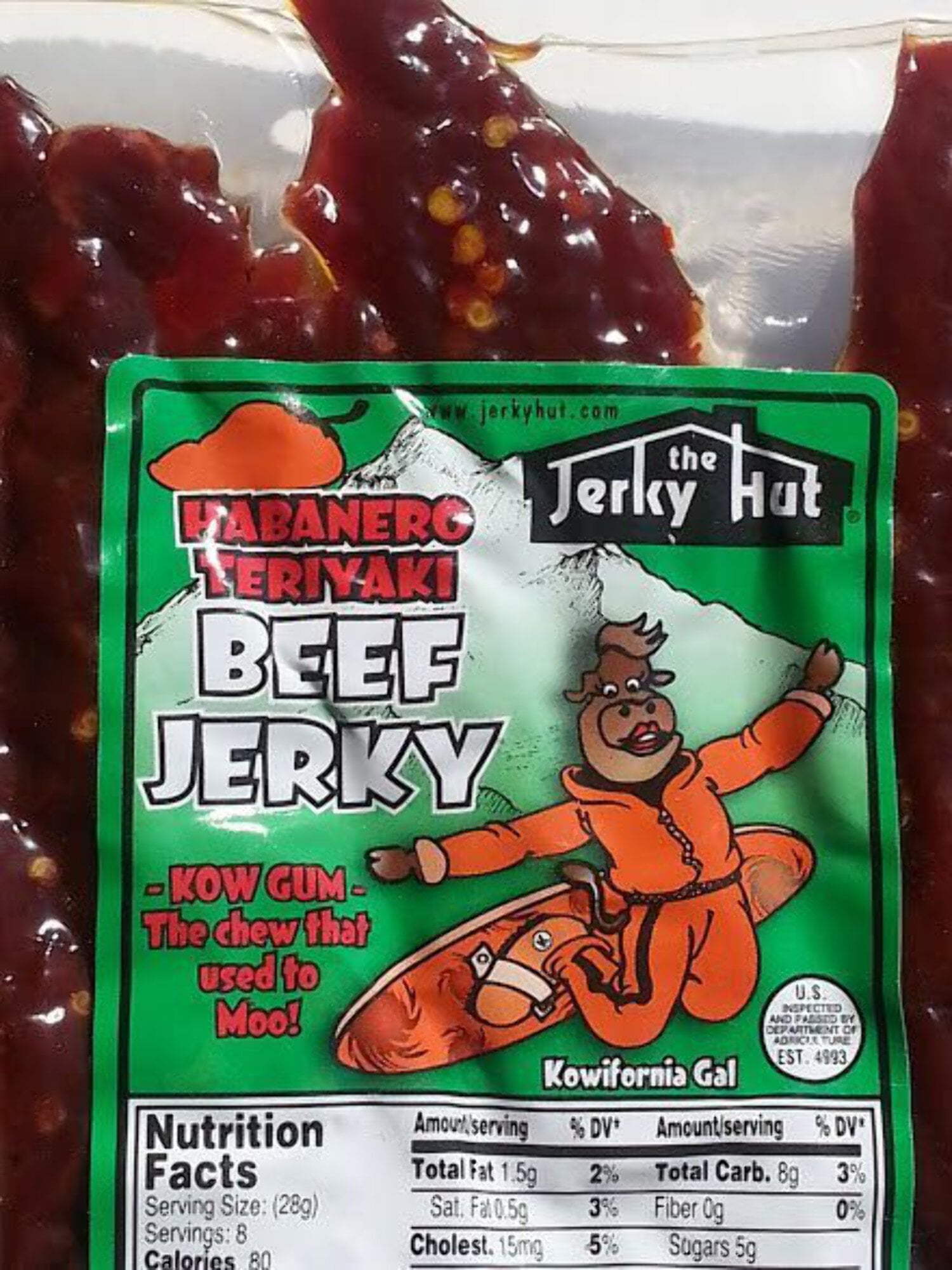 Jerky Hut | Habanero Teriyaki (Kowifornia Gal) -- (8 oz) - Walmart.com