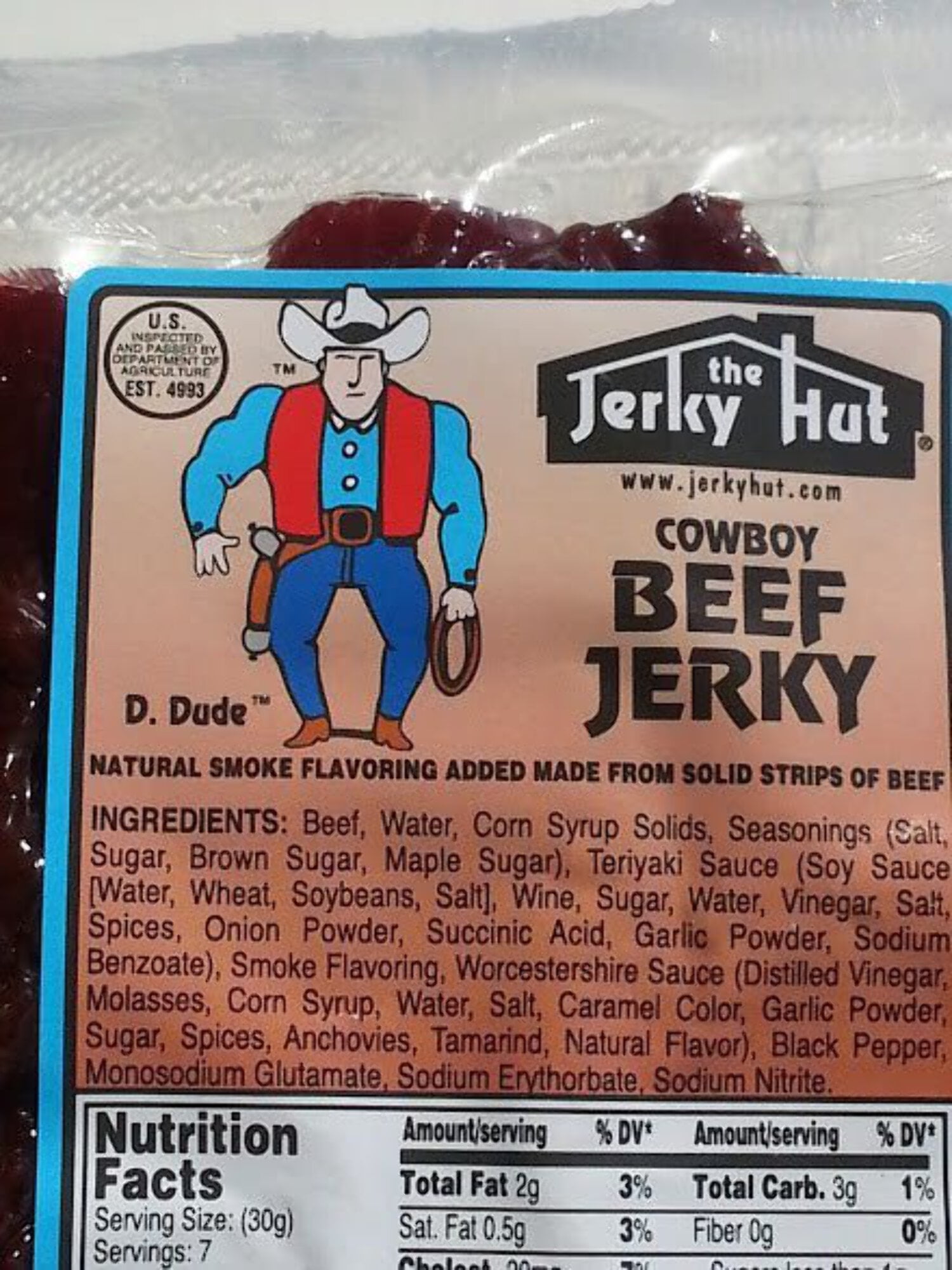 Jerky Hut | Old-Fashioned Smoked (Cowboy) -- (8 oz) - Walmart.com