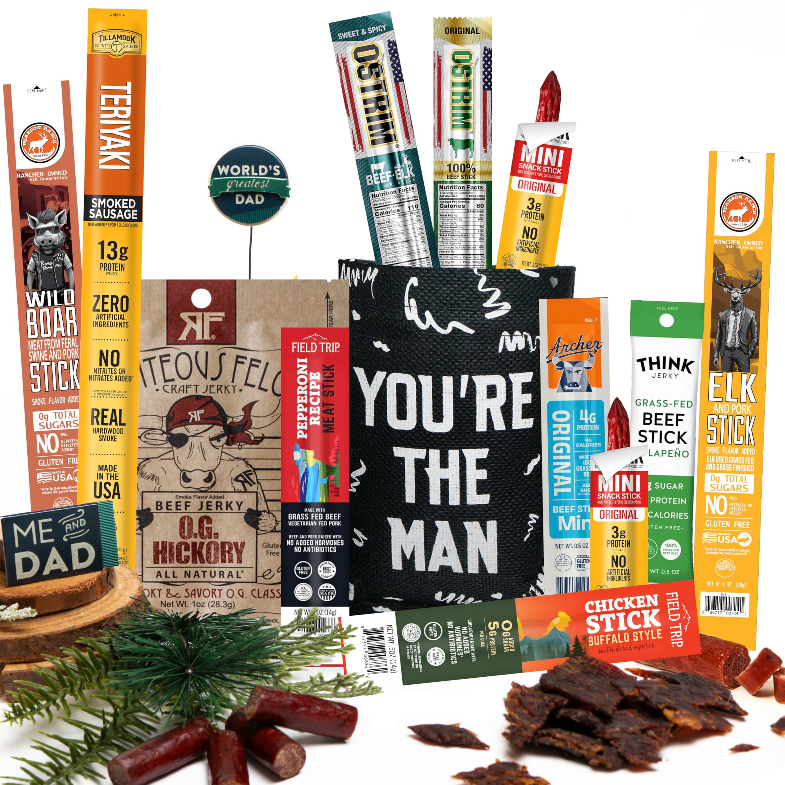 Jerky Sticks for Men VTF5 - Curated High Protein Snack Assortment ...