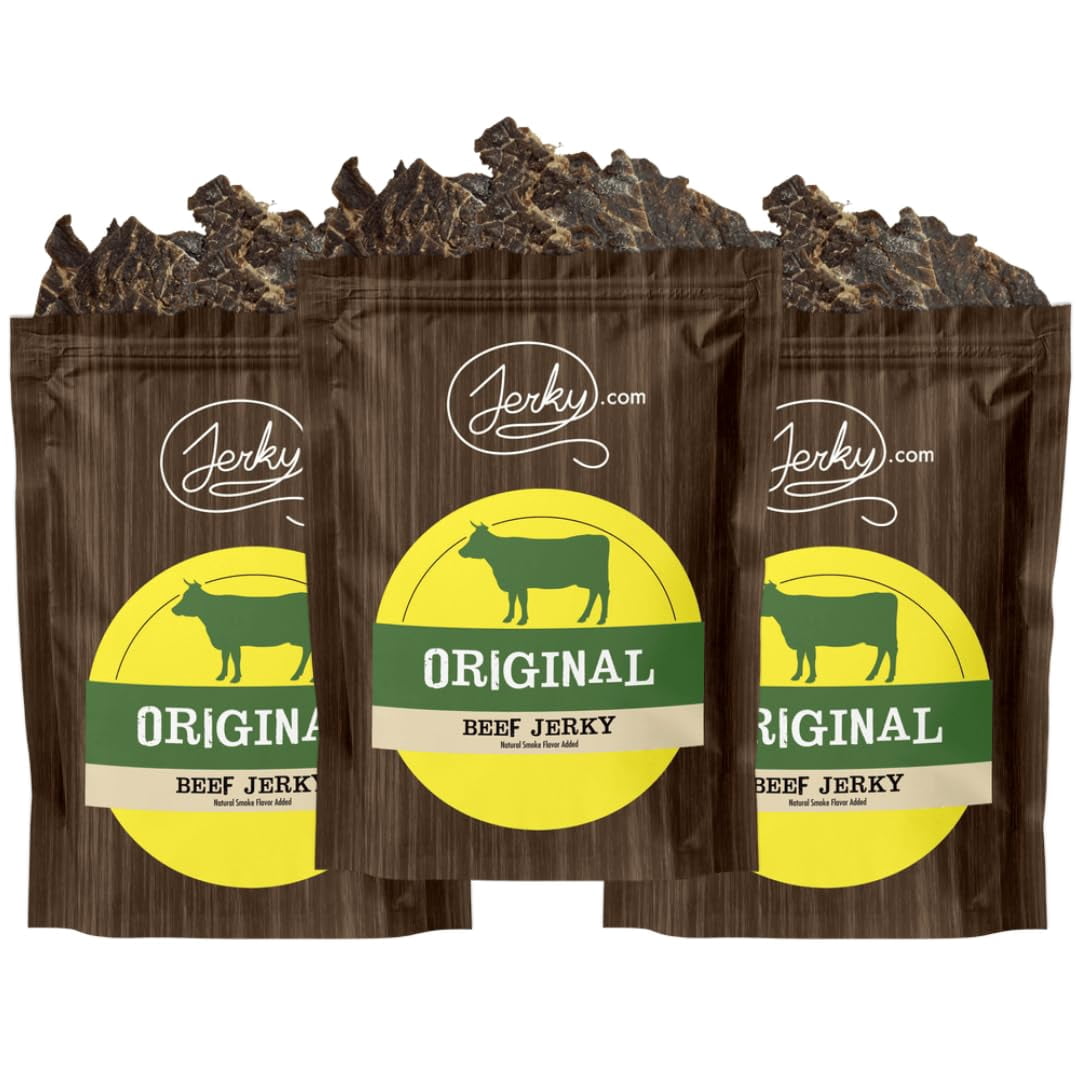 Jerky.com All Natural Original Beef Jerky - No Added Preservatives, No ...