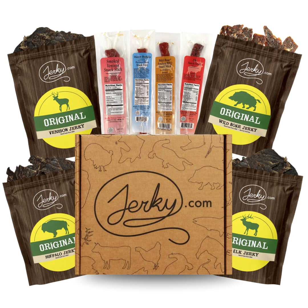 Jerky.com Exotic Jerky Gift BCF26 Box | 8pc Wild Game Exotic Jerky ...