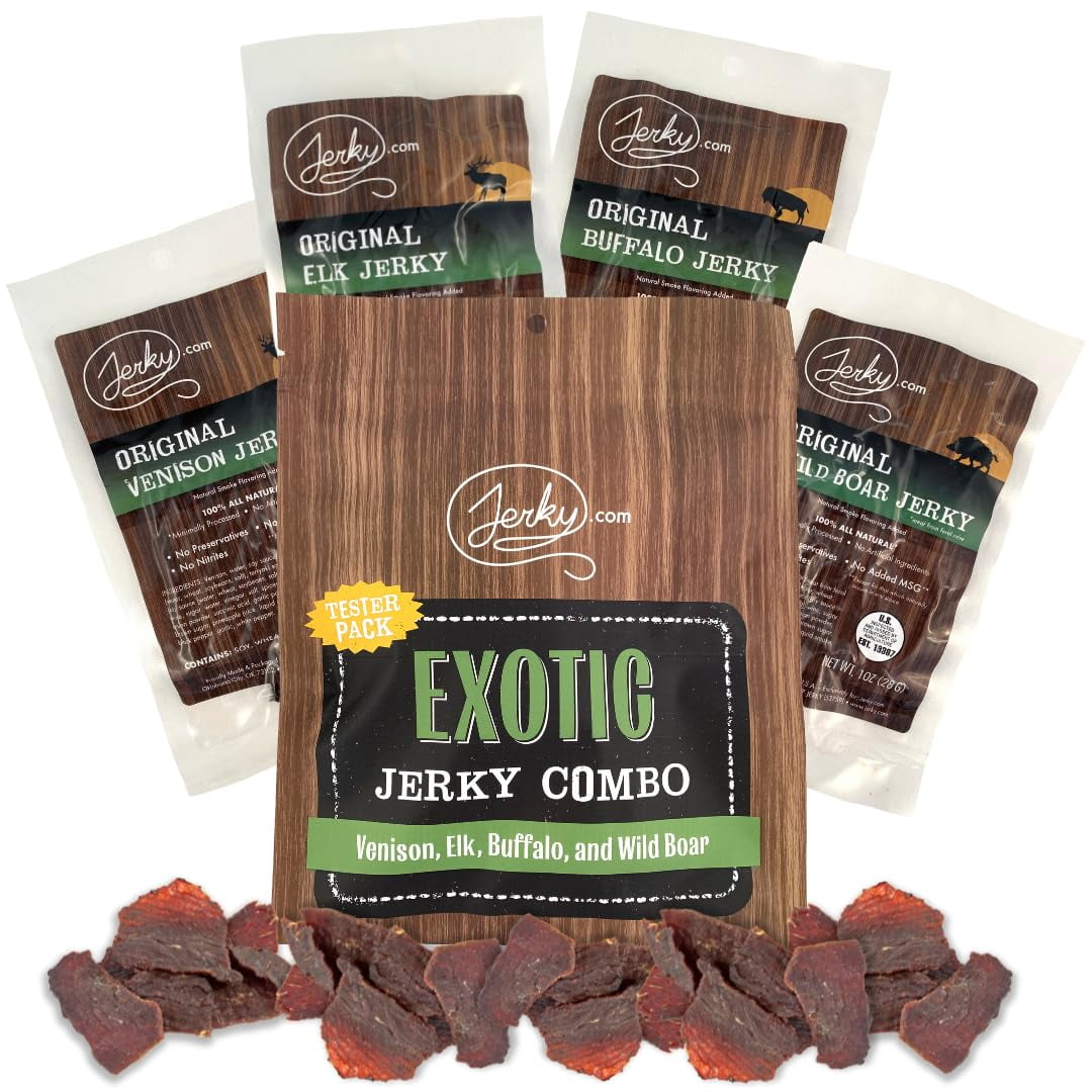 Jerky.com's Classic Exotic Jerky Variety Sampler Pack - Jerky Variety ...