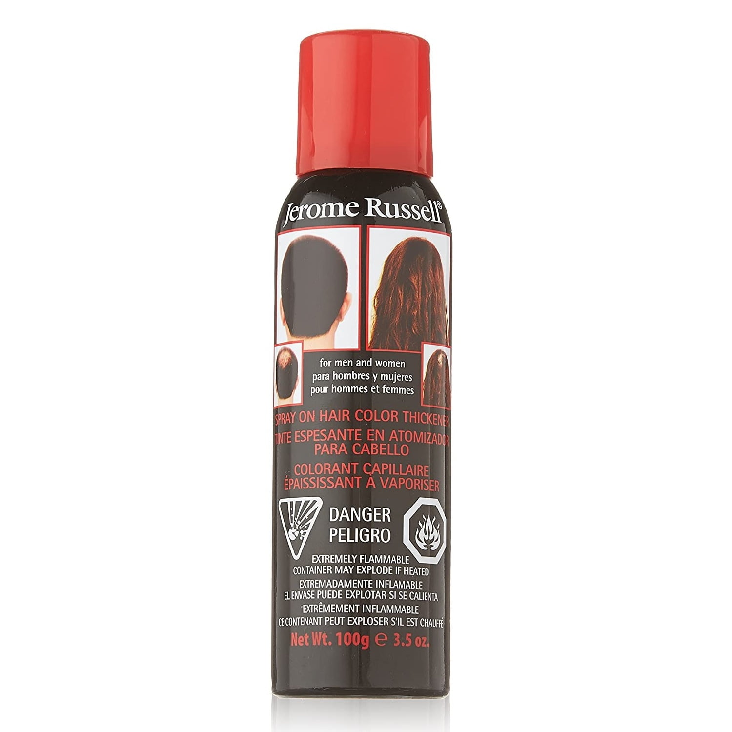 Jerome Russell Hair Color Thickener for Thinning Hair, Dark Brown, 3.5 ...