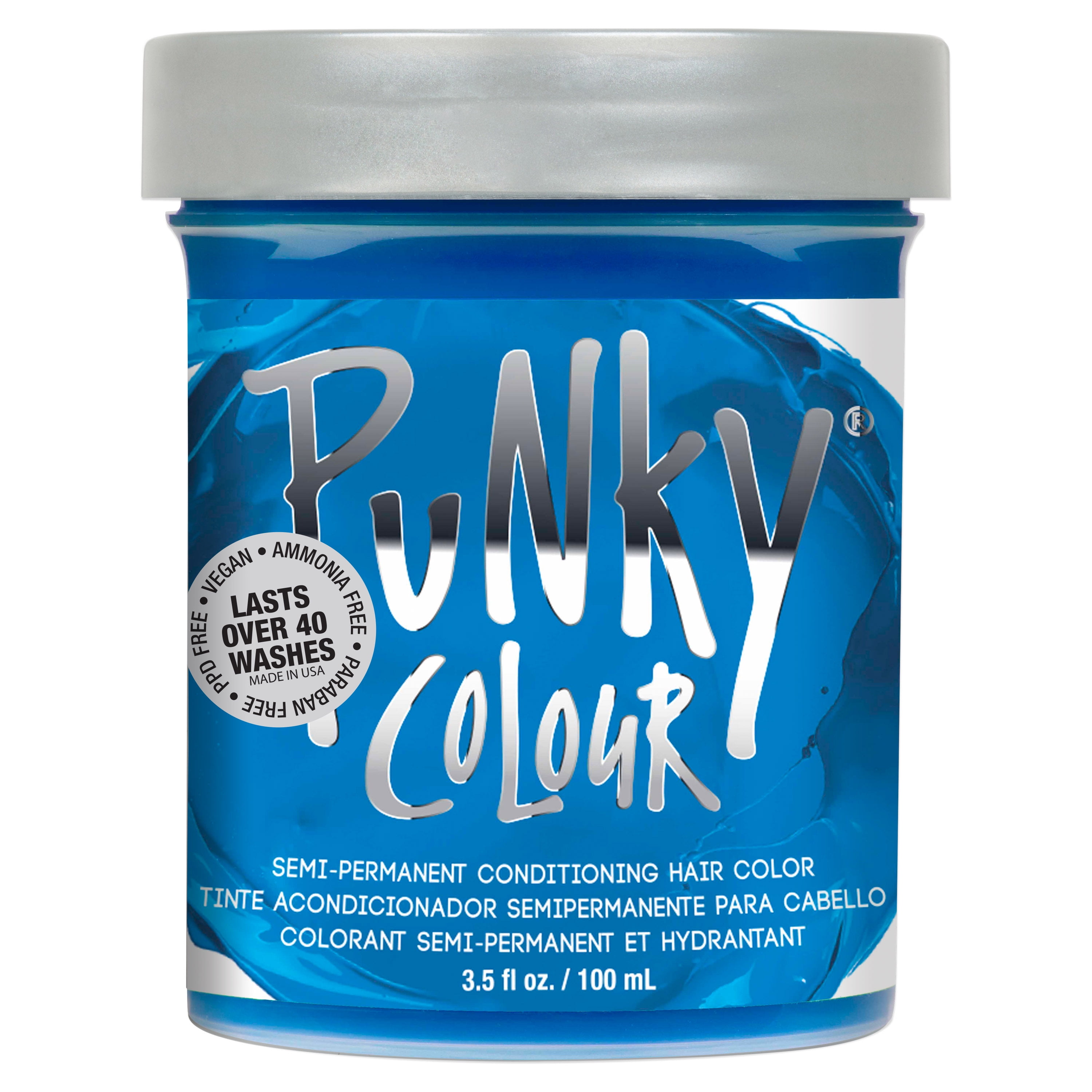 PUNKY Semi-Permanent Hair Color, Lagoon Blue, 3.5oz - Walmart.com