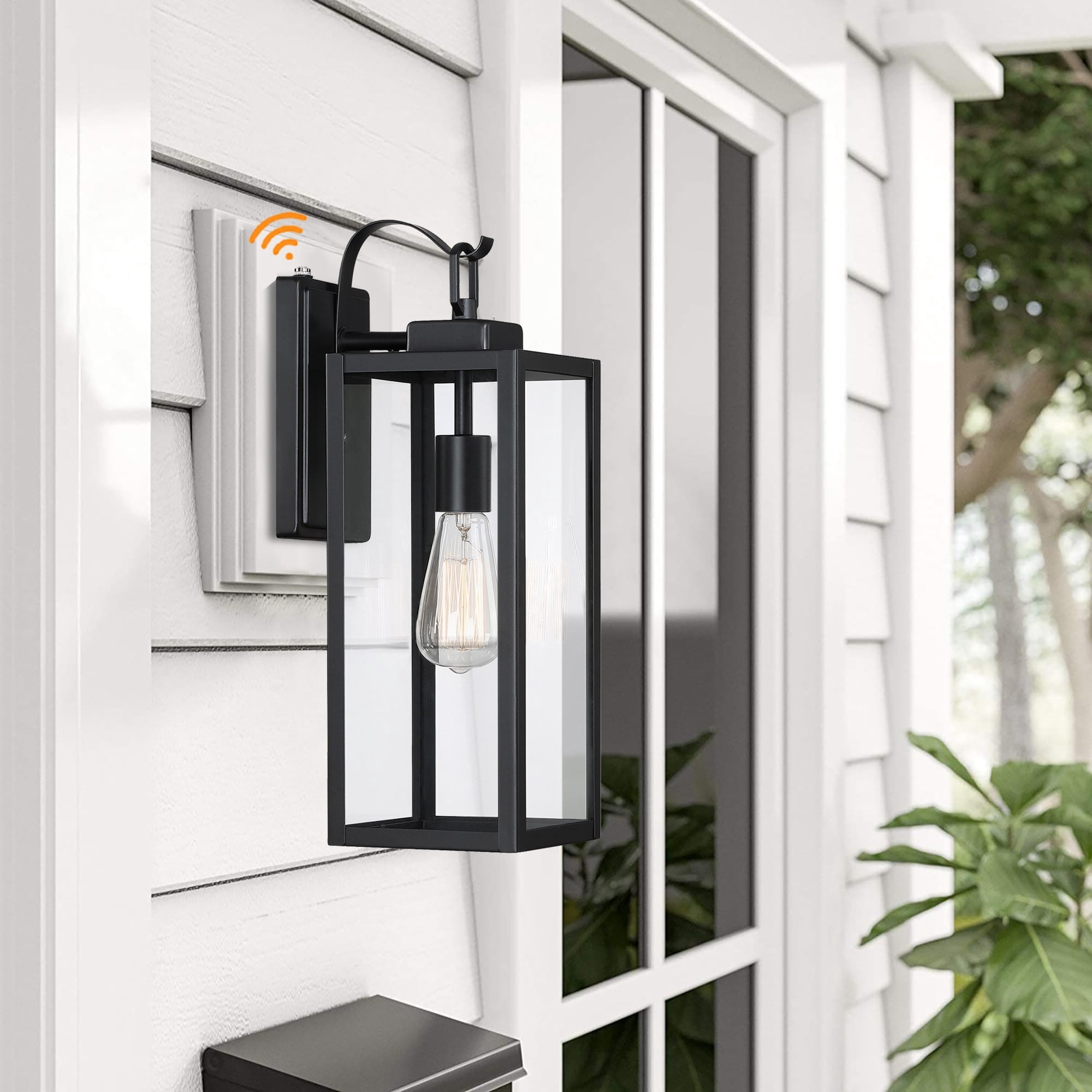 Jerry 1-Outdoor Wall Light Rustic Wall Lantern Lamp for Porch 17.7"Dusk ...