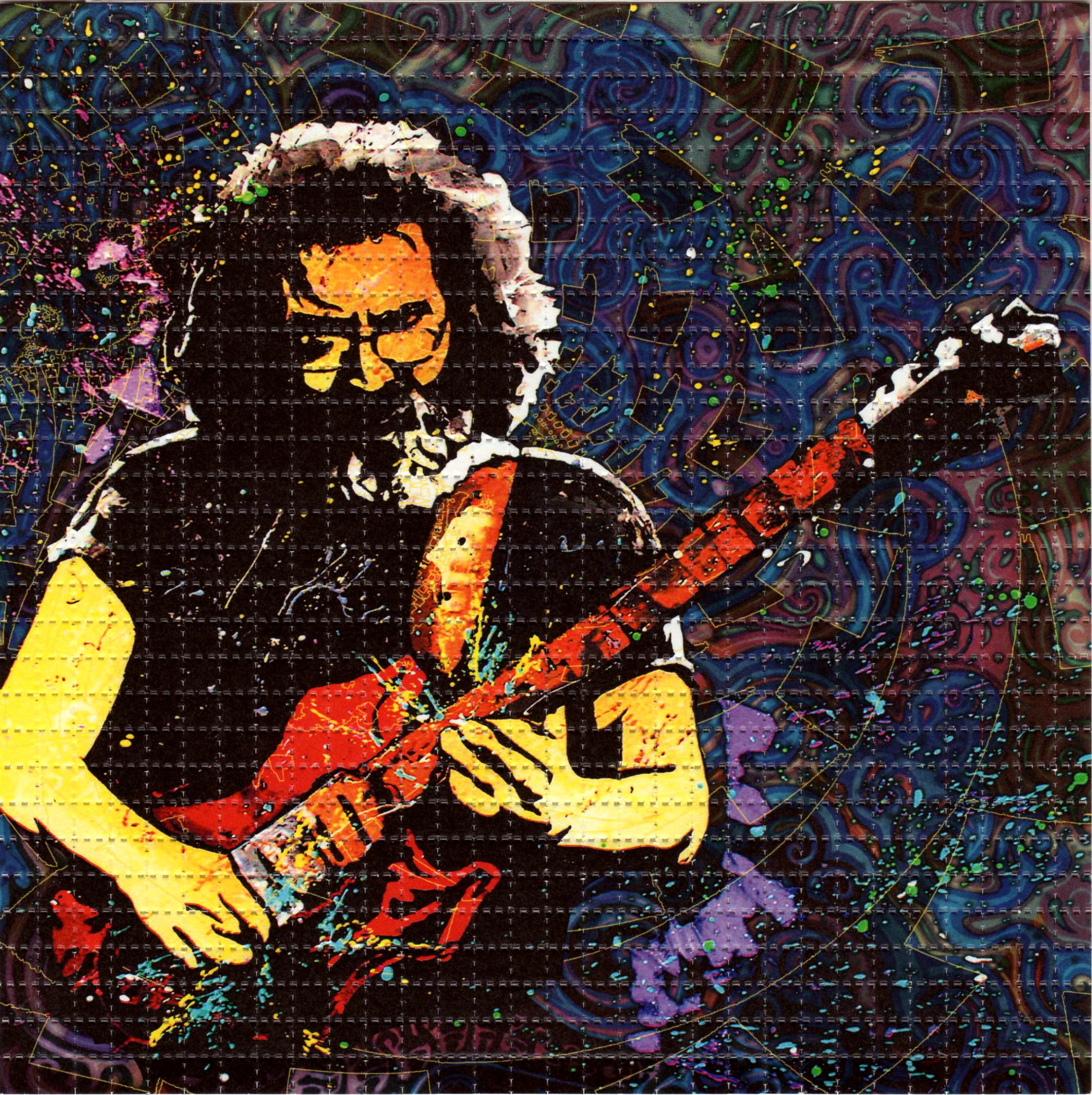 Jerry Garcia in Space Blotter Art Albert Hofmann Bike Ride 1943 Perforated Paper Art Tabs ...
